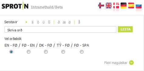 Orðabøkur Sprotans á Snar - Snar.fo